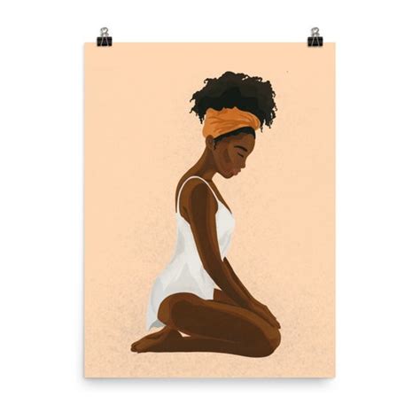 African American Kneeling Submissive Woman Bipoc Bdsm Wall Etsy