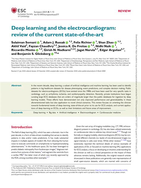 Pdf Deep Learning And The Electrocardiogram Review Of The Current State Of The Art
