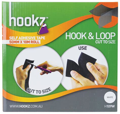 Hook Loop Tape 10m Roll Hookz Permanent And Removable Hanging Solutions