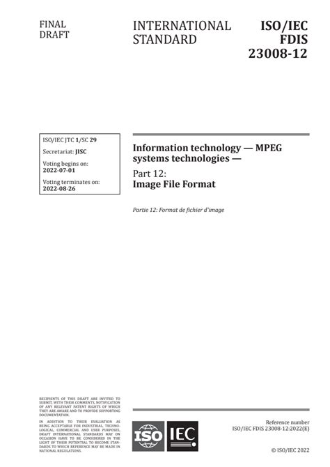 ISO IEC 23008 12 2022 Information Technology High Efficiency Coding And Media Delivery In