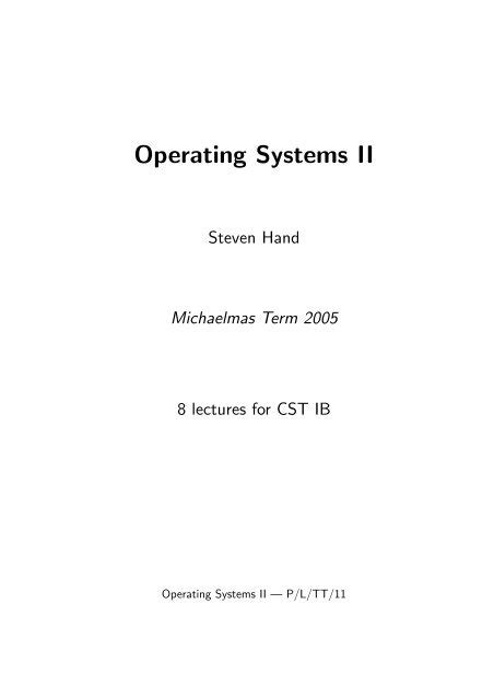 Operating Systems Ii