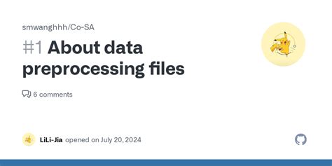 About Data Preprocessing Files · Issue 1 · Smwanghhhco Sa · Github