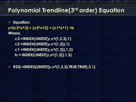 computing trendline values in excel charts