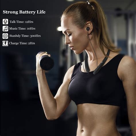 Rioddas Wireless Headphones Retractable Earbuds Sport Neckband