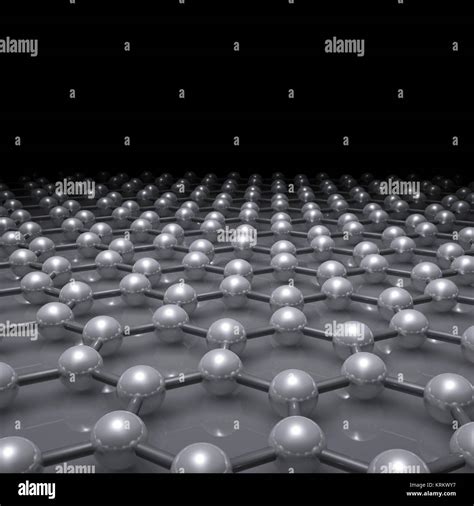 Graphene Layer Schematic Molecular Model Hexagonal Lattice Made Of Carbon Atoms Square 3d