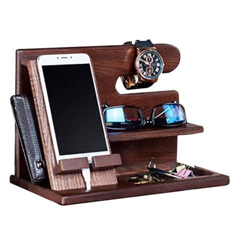 Wooden Mobile Phone Stand Multi Functional Docking Dock
