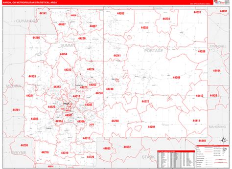 Greater Akron Zip Code Map