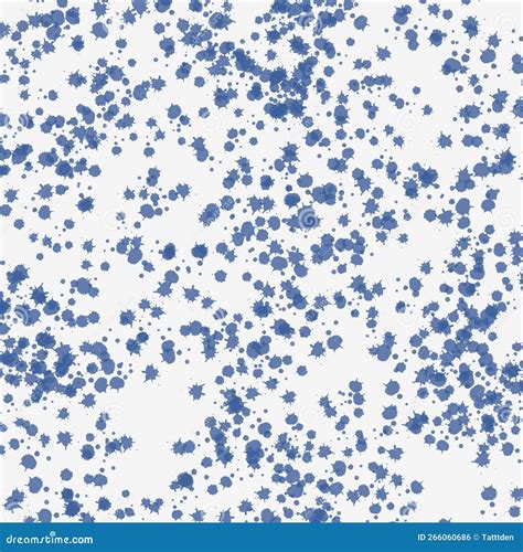 Seamless Simple Cute Pattern From Blue Blots On White Background