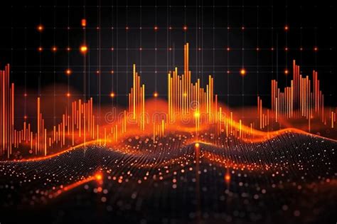 Dynamic Metrics Abstract Stock Chart With Energetic Orange And Black Stock Illustration