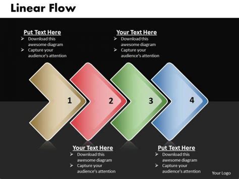 Ppt Linear Process Flow PowerPoint Template 4 Phase Diagram Templates