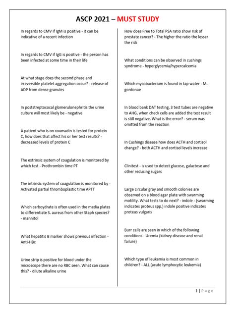 Ascp 2021 Must Study Download Free Pdf Blood Type Anemia