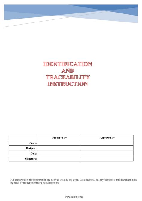 Identification And Traceability Instruction Isodoc Group Provider Of Iso