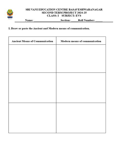 Class 1 Project 2025 Pdf