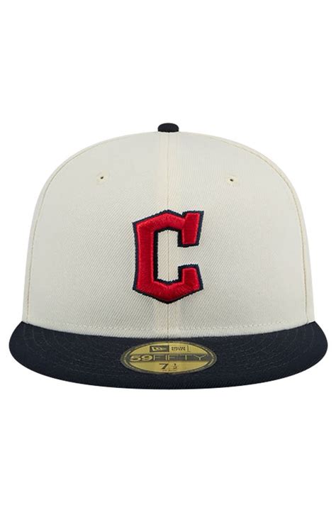 New Era Mens New Era Cream Cleveland Guardians Evergreen Chrome 59fifty Fitted Hat Nordstrom
