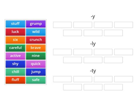 Y Ly Ty Endings Group Sort