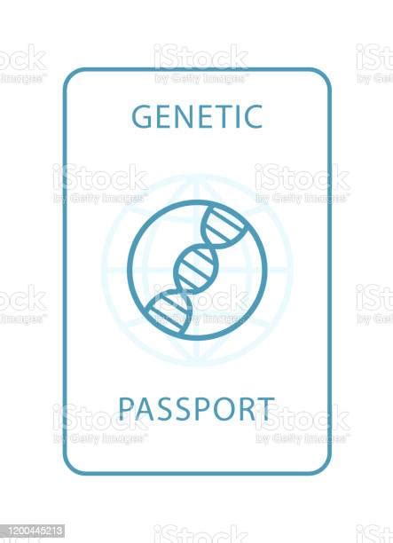 Genetic Passport With A Dna Sign Modern Flat Design Icon The Medical Document Of The Future