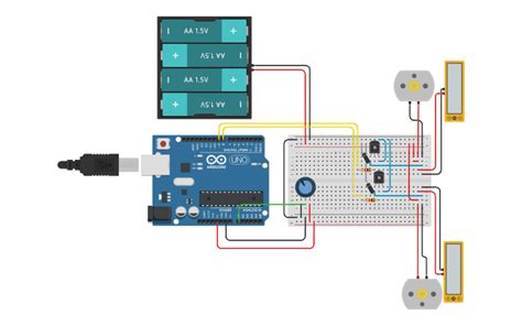 Circuit Design Pot Two Motors Tinkercad