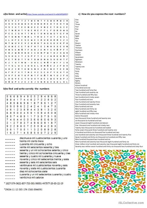 Numbers English Esl Worksheets Pdf And Doc