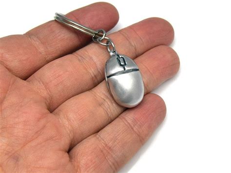 Handmade Computer Mouse Keychain Programmer Gamer Nerd Accessorie