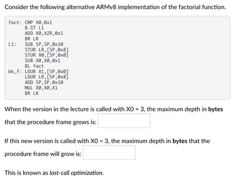Solved Consider The Following Alternative Armv8