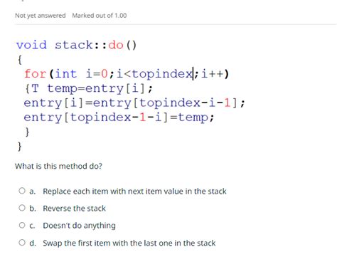 Solved Void Stack Do For Int I I