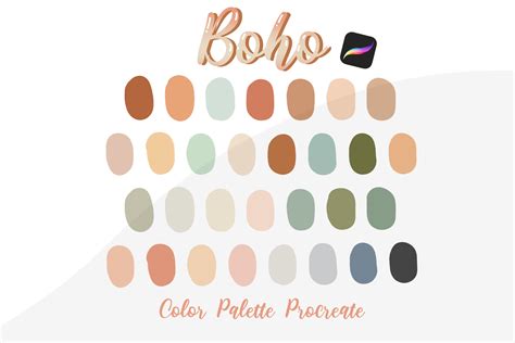 Boho Procreate Color Palette Graphic By Sawanarod Creative Fabrica