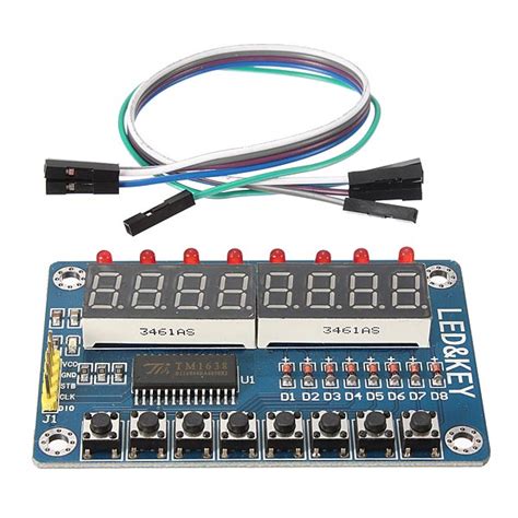 Tm1638 Chip Key Display Module 8 Bits Digital Led Tube For Avr Arduino