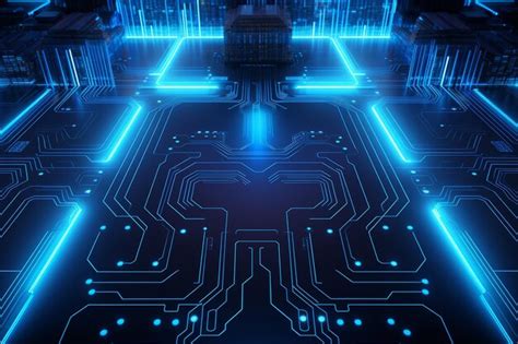 premium photo circuitry pattern with binary data flow visualization