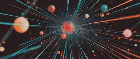 Exploration Of Atomic Symbols And Radiating Patterns In Design Stock Illustration Illustration