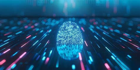 Computer Measures And Identifies Fingerprints Concept Biometric Security Fingerprint Scanning