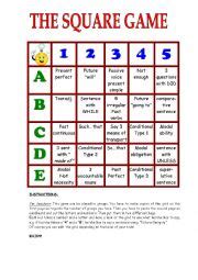 THE SQUARE GAME ESL Worksheet By Marifer