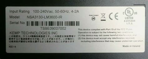 Kemp Loadmaster 3600 Server Load Balancer Nsa3130 Lm3600 Ir