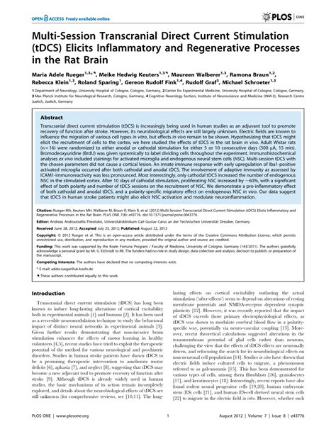 Pdf Multi Session Transcranial Direct Current Stimulation Tdcs