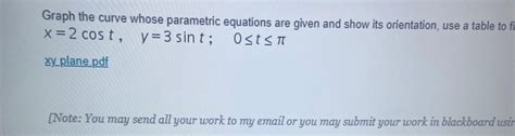 Solved Graph The Curve Whose Parametric Equations Are Given Chegg