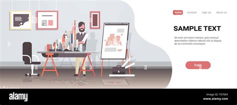 Man Architect Holding Level Engineer Working With New Building City Model Urban Panning Project