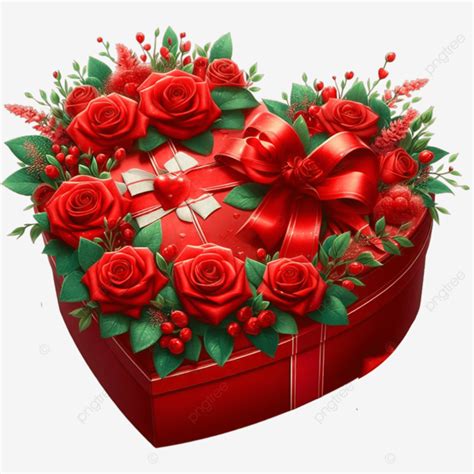 빨간 장미 꽃 장식으로 3d 해피 발렌타인 데이 선물 상자 발렌타인 데이 3차원 행복한 발렌타인 데이 Png 일러스트 및 이미지 에 대한 무료 다운로드 Pngtree