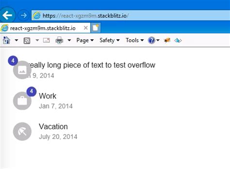 Rendering Issue When Using Badges And NoWrap Text In List In IE11