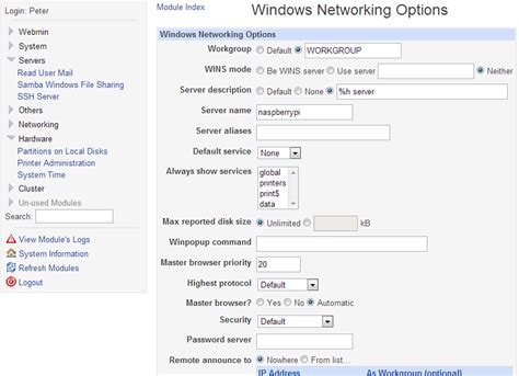 Webmin Create Share Boxinvestor