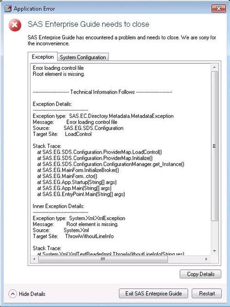 Solved Sas Eg 51 Login Exception Error Loading Control Sas