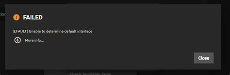 apps error unable to determaine default interface apps and