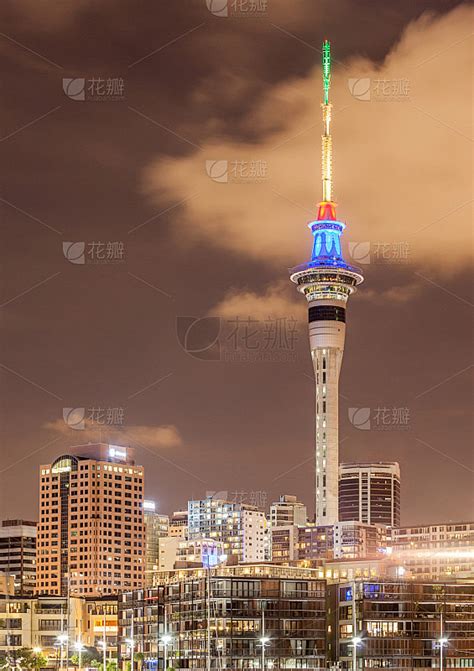新西兰奥克兰天空塔的城市景观
