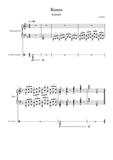 Runes Sheet Music For Harpsichord Strings Group Solo