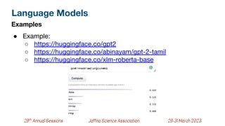 Tamil Language Computing The Present And The Future PPT