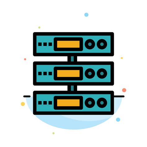 Server Data Storage Cloud Files Abstract Flat Color Icon Template