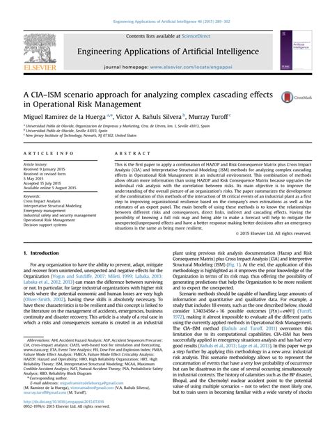 Pdf A Cia Ism Scenario Approach For Analyzing Complex Cascading Effects In Operational Risk