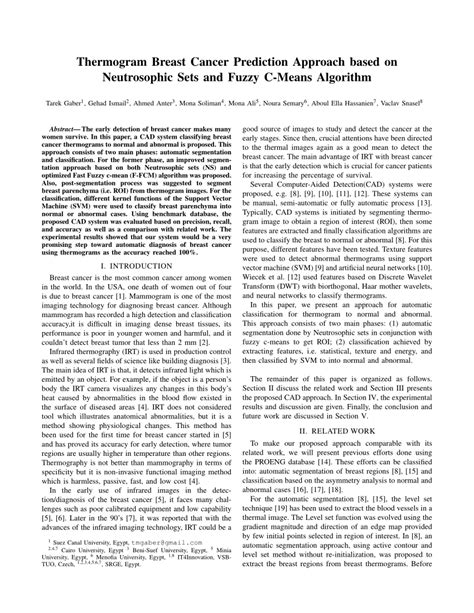 Pdf Thermogram Breast Cancer Detection Approach Based On Neutrosophic Sets And Fuzzy C Means
