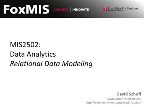 PPT MIS2502 Data Analytics Relational Data Modeling PowerPoint