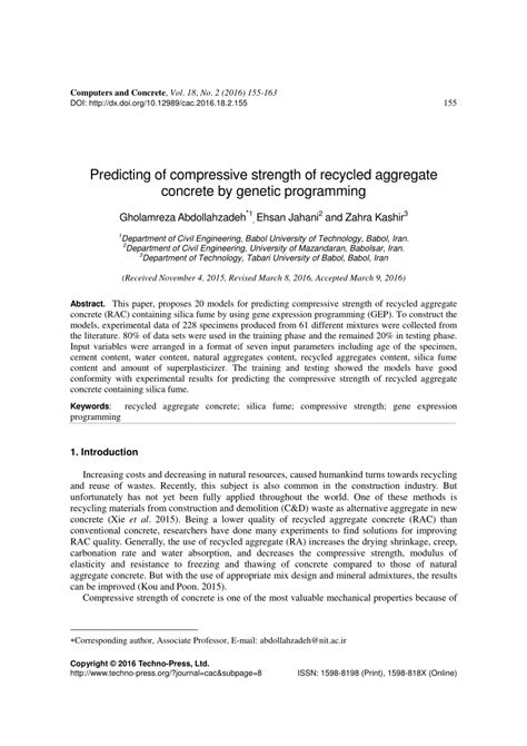 pdf predicting of compressive strength of recycled aggregate concrete