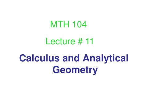 PPT Calculus And Analytical Geometry PowerPoint Presentation Free Download ID 5604046