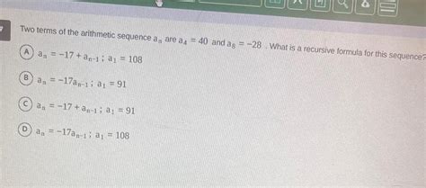 [answered] 7 Two Terms Of The Arithmetic Sequence An Are A4 40 And Ag Kunduz